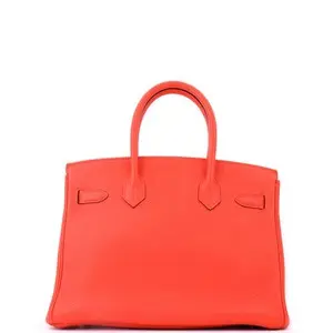 Hermès Birkin Handbag Orange Togo With Gold Hardware 30 - Red