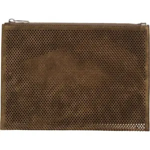 Proenza Schouler Stripe Zip Leather Pouch - Olive
