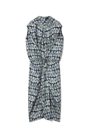 LANVIN Printed Cape Dress In Silk