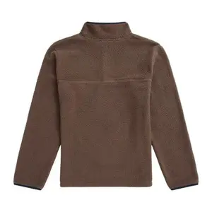 ANIMAL Alfie Contrast Detail Borg Half Zip Fleece Top - Brown
