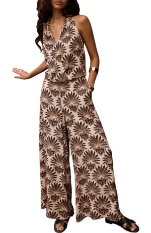Mint Velvet Satin Geo Print Wide Leg Trousers