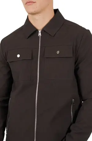 BRAVE SOUL Zip-up Collared Shacket
