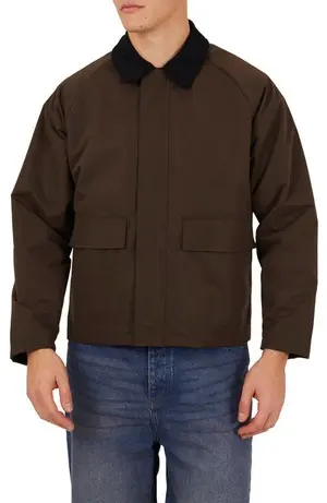 BRAVE SOUL Unpadded Jacket With Cord Collar - Brown