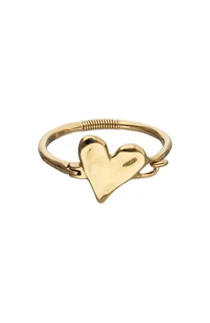 UNODE50 Semi-rigid Bracelet Plated In 18k With Heart Detail - Gold