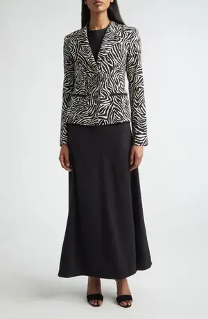 St. John Mira Stretch Linen Blend Twill Dress
