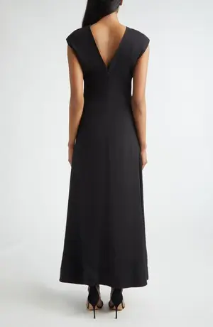 St. John Mira Stretch Linen Blend Twill Dress