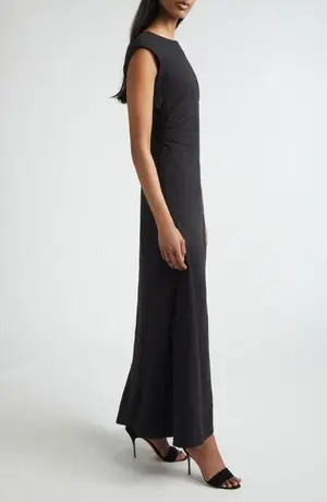 St. John Mira Stretch Linen Blend Twill Dress