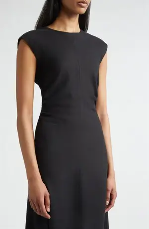 St. John Mira Stretch Linen Blend Twill Dress