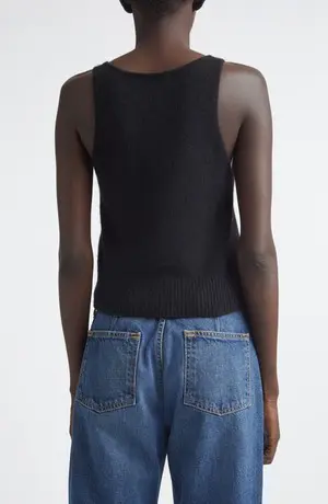 Brandon Maxwell Reese Cashmere & Silk V-neck Tank