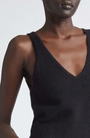 Brandon Maxwell Reese Cashmere & Silk V-neck Tank