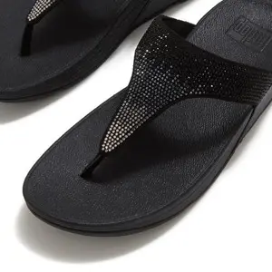 Fitflop Lulu Ombré Crystal Toe-post Sandals - Black