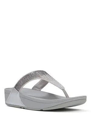 Fitflop FitFlop Lulu Ombré Crystal Toe-Post Sandals Silver