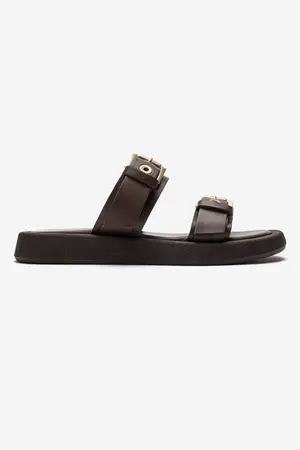 FOREVER & ALWAYS SHOES Dorel Leather Buckle Sandal