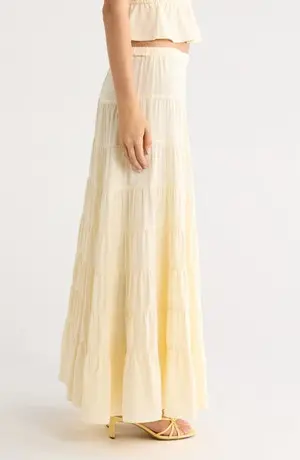 PACSUN Carrie Tiered Maxi Skirt