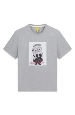 Guess X Minions Photo Cotton Graphic T-shirt - Grey