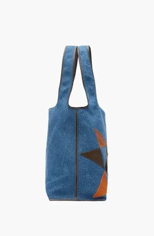 3.1 Phillip Lim Denim Suede Patch Market Tote