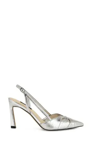 Nine West Darella Pointed Toe Slingback Pump - Silver