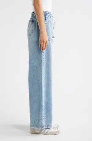TRACTR Drawstring Wide Leg Jeans