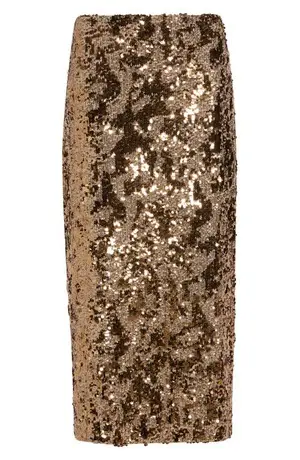 St. John Stevie Stretch Sequin Midi Skirt
