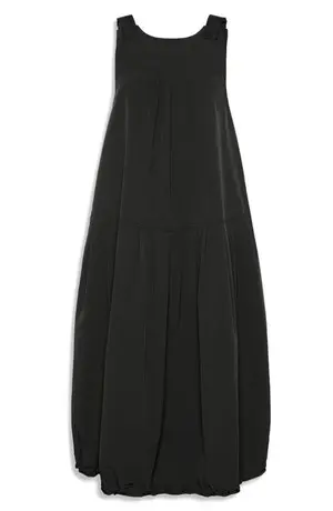 Max Mara Water Repellent Canvas Pleated Dress With Drawstring Hem