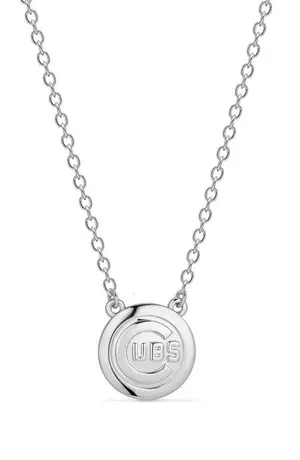 LUV AJ X The Mlb Chicago Cubs Logo Charm Necklace Silver