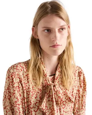 Prada Embroide Floral Print Sablé Dress