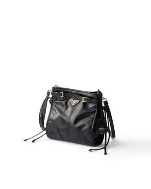 Prada Bonnie Leather Mini Shoulder Bag - Black