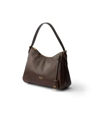 Prada Medium Leather Shoulder Bag - Brown