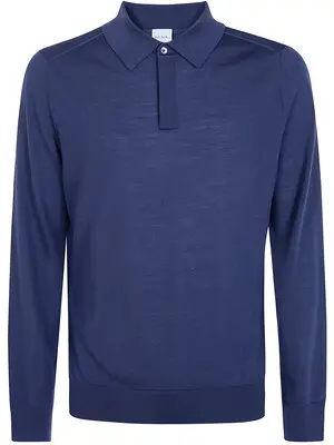 Paul Smith Sweater Long Sleeve Polo - Blue