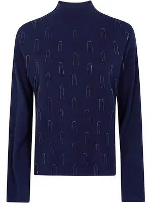 Fabiana Filippi Sweater Turtle Neck "platinum - Blue