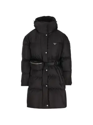 Prada Re-nylon Down Jacket With Hood - Multicolor