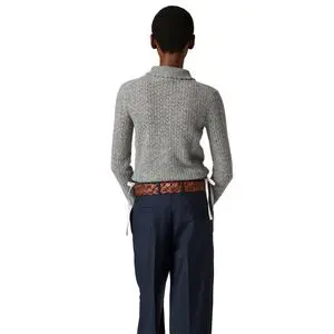 Miu Miu Cashmere And Silk Pointelle Cardigan - Grey