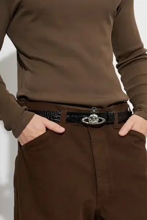 VIVIENNE WESTWOOD Leather Belt With Orb Buckle