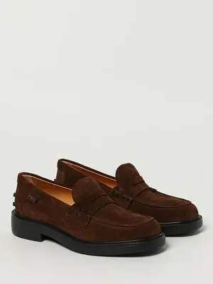 TOD'S Suede Calf Leather Loafers With Rubber Pebbles - Dark