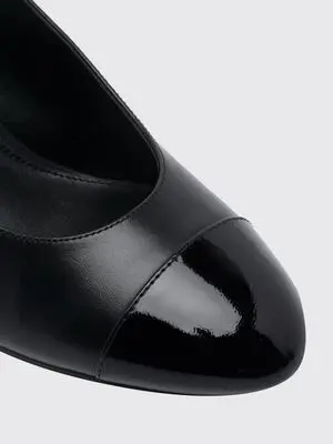 Michael Kors Piper Leather Slingback Pumps With Patent Cap Toe And Block Heel