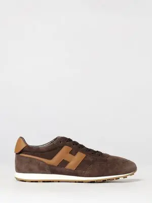 Hogan H699 Sneakers In Calfskin And Suede With Notched Sole - Black