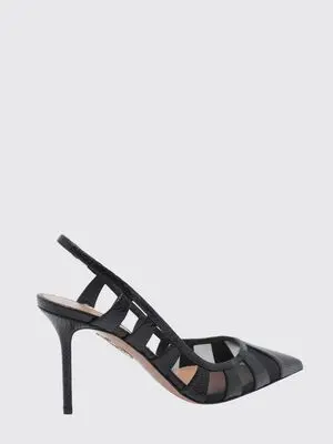 AQUAZZURA Python-print Mesh Nylon Slingback Stiletto Pumps
