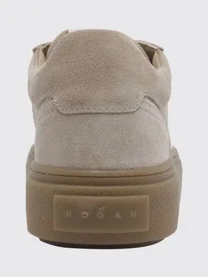 Hogan Crosswind Suede Leather Platform Sneakers - Beige