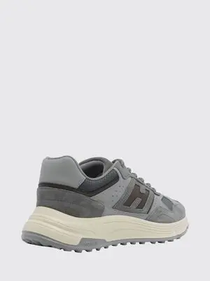 Hogan Hyperlight Leather And Nylon Trainers With Chunky Sole - Grey