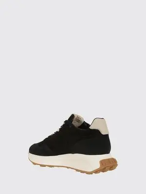 Hogan H641 Sneakers In Calfskin And Suede With Chunky Notched Sole - Black