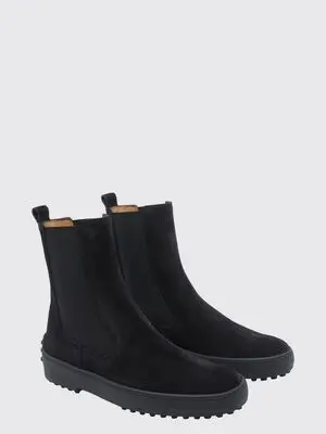 TOD'S Suede Chelsea Ankle Boots With T Timeless Logo And Pebbles