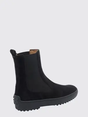 TOD'S Suede Chelsea Ankle Boots With T Timeless Logo And Pebbles