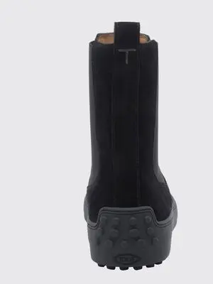 TOD'S Suede Chelsea Ankle Boots With T Timeless Logo And Pebbles