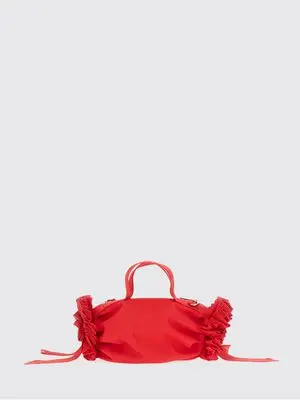 Simone Rocha Double Ribbon Nylon Handbag With Bow And Ruffles - Red