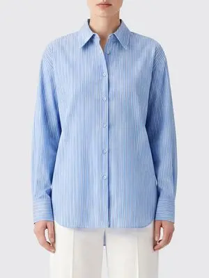 THE FRANKIE SHOP Striped Viscose-blend Shirt - Blue
