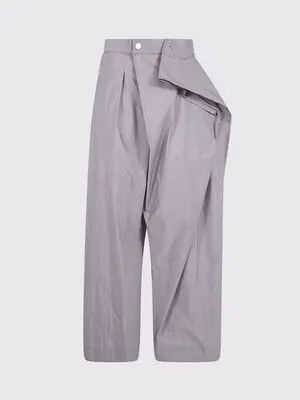Issey Miyake Akimbo Asymmetric High-waisted Wide-leg Trousers - Grey