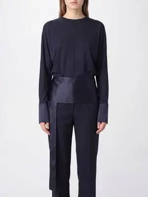 DARKPARK Long Sleeve Top With Satin Detail - Black