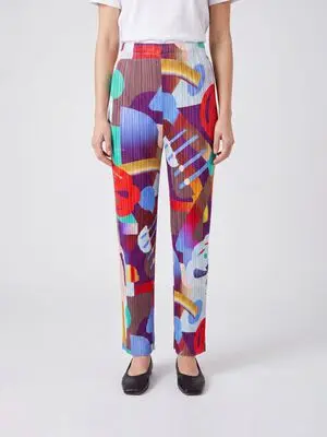 Issey Miyake Pleated Trousers - Red