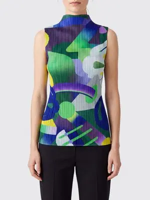 Issey Miyake Sleeveless High Neck Top - Pink