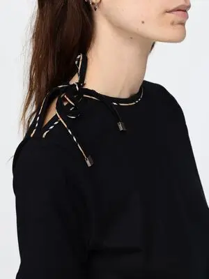 Burberry Cotton Crewneck T-shirt With Tone-on-tone Ekd Logo - Black